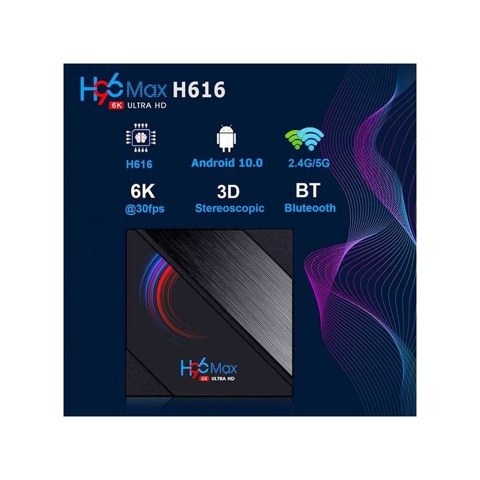TV Box H96 Max 6K Ultra HD Smart TV Android 10.0 4GB+64GB | E Achat